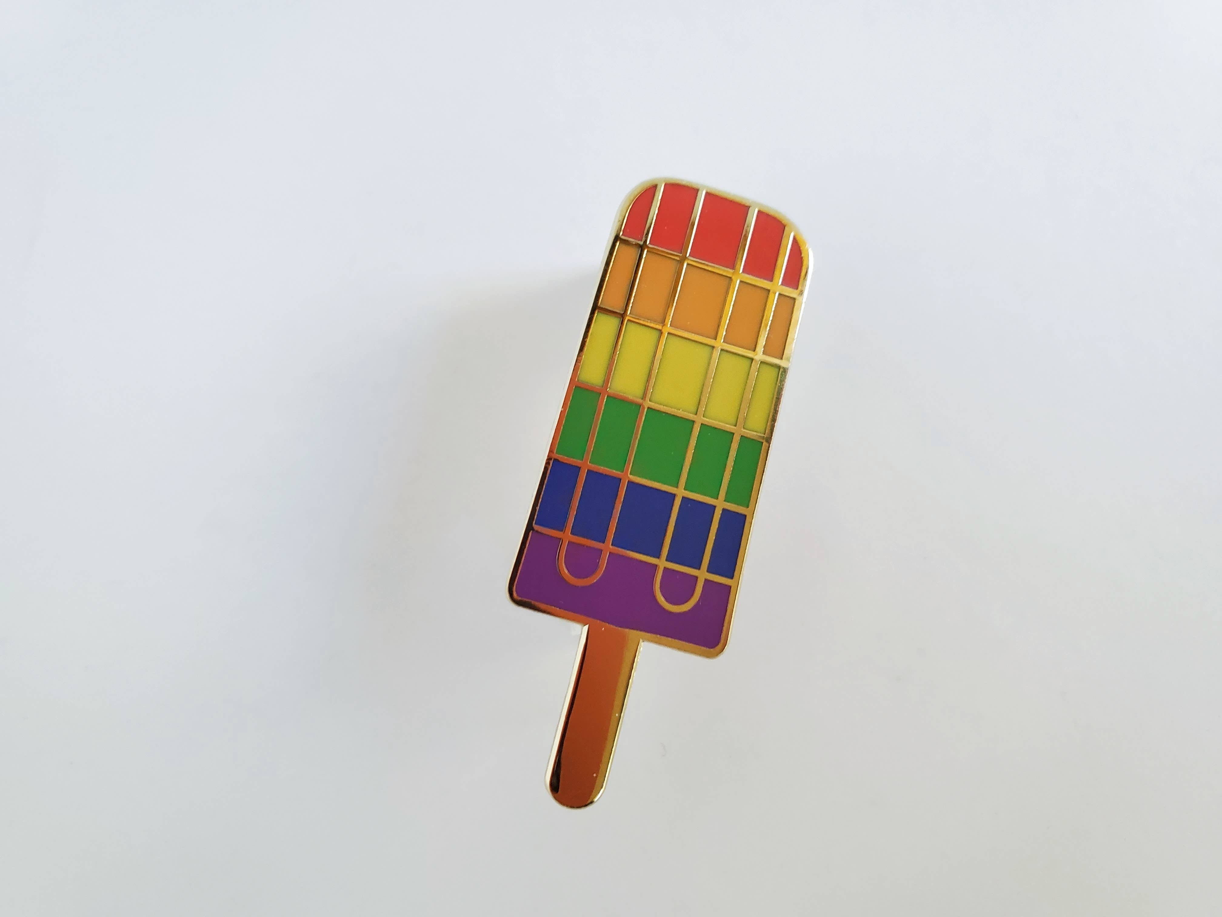 Rainbow Popsicle Pin – Gold Crow Co.