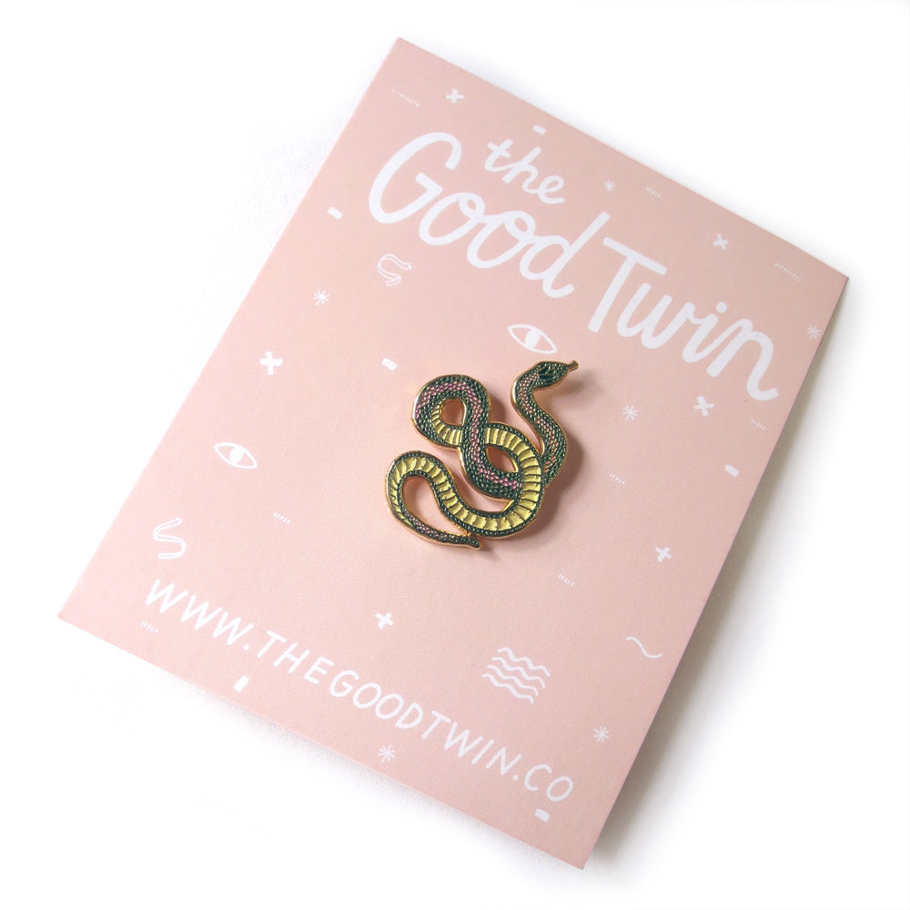 Snake Enamel Pin – Gold Crow Co.